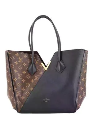 LOUIS VUITTON Louis Vuitton Monogram Canvas And Leather MM Tote Bag Black