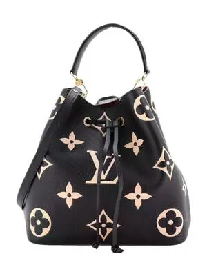 LOUIS VUITTON Louis Vuitton Monogram Empreinte Giant Neonoe MM Bucket Bag Black