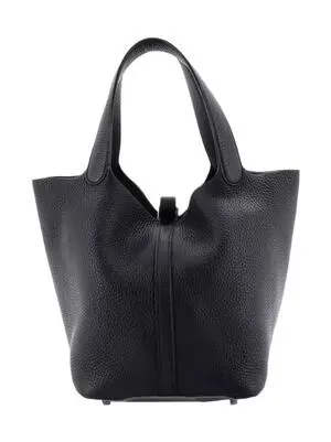 Hermès Picotin Lock Bag Clemence Mm Bucket Bag - Black