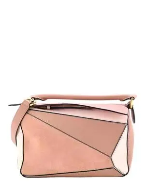 Loewe Loewe Puzzle Bag Leather And Suede Satchel Pink