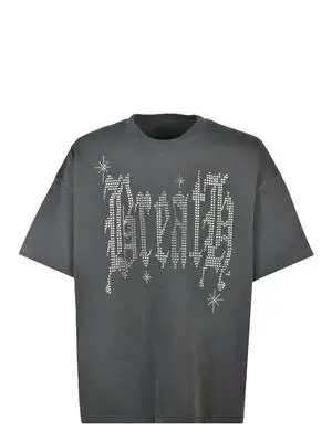 BREATH Rhinestone-embellished T-shirt - Grey