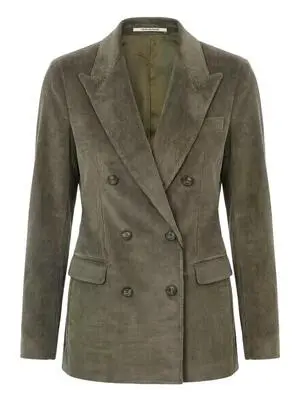 Tagliatore Double-breasted Corduroy Blazer - Green