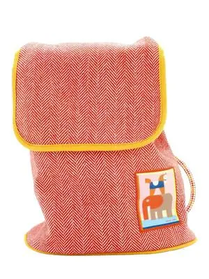 Hermès Hermès Les Cabanes Embroidered Toile Backpack Orange