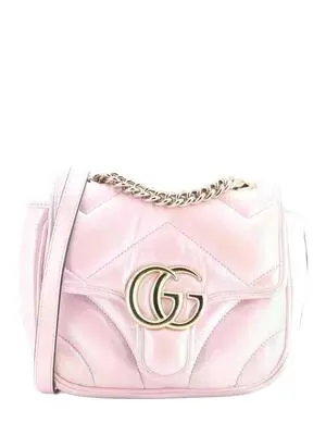 Gucci Gg Marmont Square Flap Bag Mini Shoulder Bag - Pink