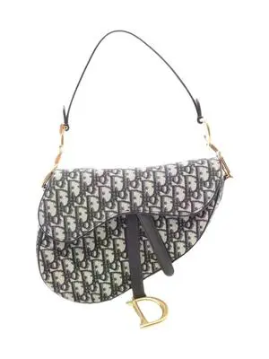 Dior 2010s Saddle Oblique Jacquard Shoulder Bag - Neutrals