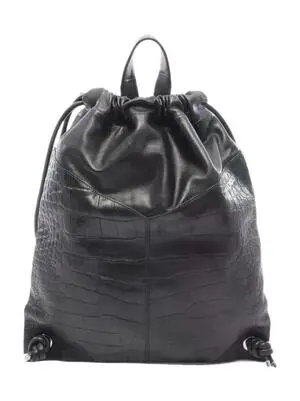 JIMMY CHOO Marlon Crocodile-effect Backpack - Black
