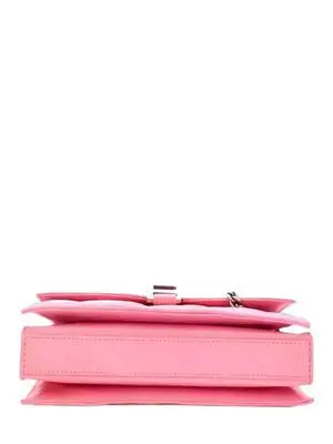 Balenciaga Crush Chain Flap Bag Quilted Crushed Calfskin Shoulder Bag - Pink