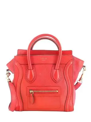 Celine Celine Grainy Leather Nano Luggage Bag Red