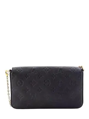 LOUIS VUITTON Louis Vuitton Felicie Pochette Monogram Empreinte Leather Crossbody Bag Black