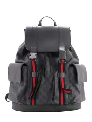 Gucci Gg Coated Canvas Large Backpack - Black