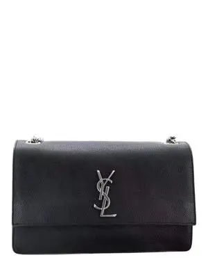 Saint Laurent Saint Laurent Sunset Leather Shoulder Bag Black