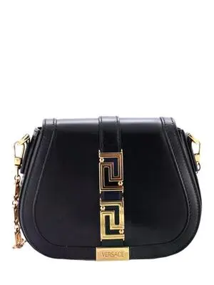 VERSACE Versace Greca Goddess Leather Shoulder Bag