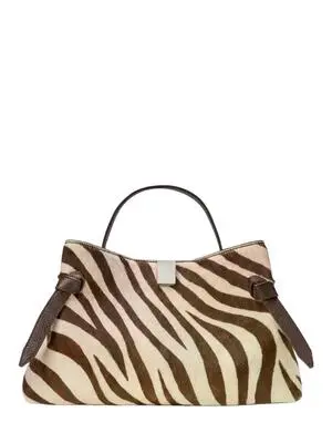 Yuzefi Gyoza Zebra-print Calf Hair Tote Bag - Neutrals