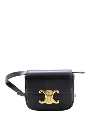 Celine Claude Leather Mini Shoulder Bag - Black