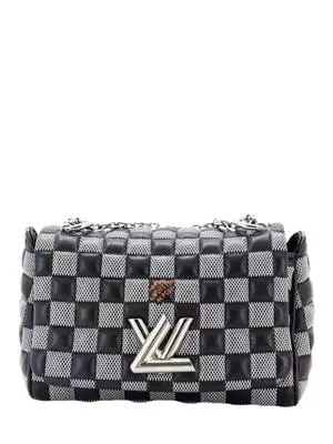 LOUIS VUITTON Twist Handbag Damier Quilted Calf Leather Bb Crossbody Bag - Black
