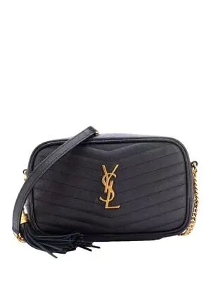 Saint Laurent Matelassé Chevron Leather Mini Camera Crossbody Bag - Black