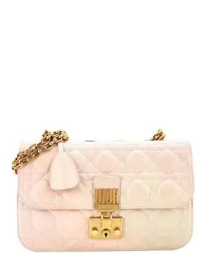 Dior Addict Flap Bag Cannage Quilt Lambskin Medium Shoulder Bag - Pink