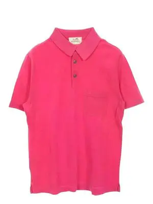 Hermès 2010s H Embroidery Polo Shirt - Pink