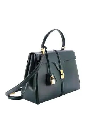 Celine 16 Top Handle Bag Smooth Calfskin Medium Satchel - Green