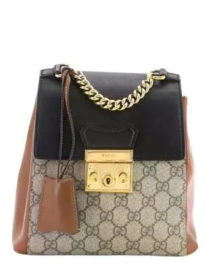 GUCCI Gucci Padlock GG Coated Canvas And Leather Mini Backpack