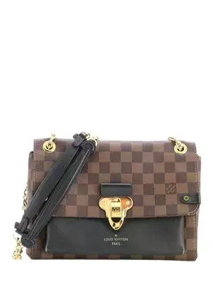 LOUIS VUITTON Louis Vuitton Vavin Damier Leather PM Crossbody Bag Black