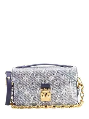 LOUIS VUITTON Pochette Metis Monogram Jacquard Canvas East West Shoulder Bag - Blue