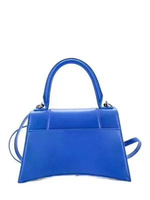 Balenciaga Hourglass Top Handle Bag Leather Small Satchel - Blue