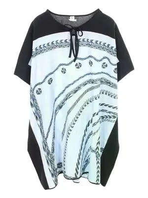 Hermès Color-blocked Printed Kaftan - White
