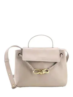 Bottega Veneta Ciao Ciao Top Handle Bag In Leather With Intrecciato Detail - Neutrals