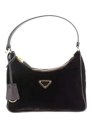 Prada Prada Re-Edition 2005 Velvet Mini Shoulder Bag Brown