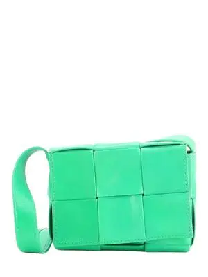 Bottega Veneta Cassette Maxi Intrecciato Leather Candy Crossbody Bag - Green
