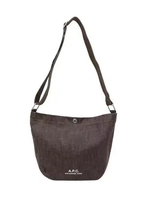 A.p.c. Logo Print Shoulder Bag - Silver