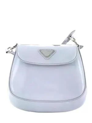 Prada Cleo Flap Spazzolato Leather Mini Shoulder Bag - Metallic
