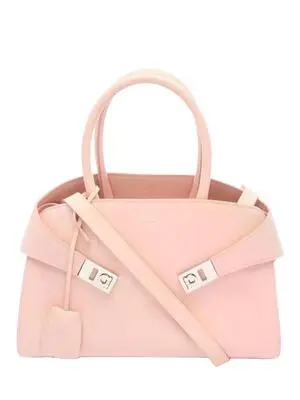 FERRAGAMO Ferragamo Small Hug Leather Tote Bag Pink