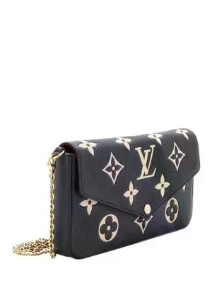 LOUIS VUITTON Felicie Pochette Monogram Empreinte Giant Crossbody Bag - Black