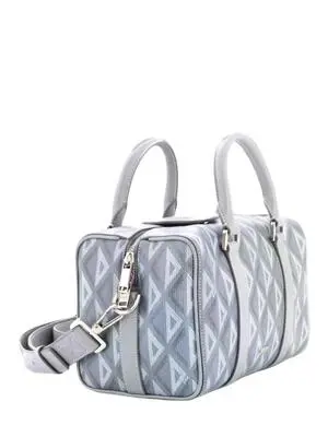 Dior Lingot Bag Cd Diamond Coated Canvas And Leather Bag - Grey