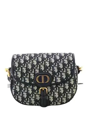 Dior Bobby Flap Bag Oblique Canvas Medium Crossbody Bag - Blue