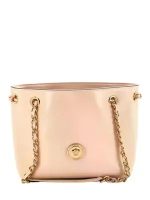 Versace Medusa Icon Chain Tote Leather Mini Bucket Bag - Pink