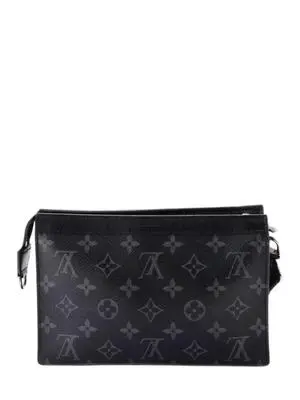 LOUIS VUITTON Gaston Wearable Wallet Monogram Eclipse Canvas Crossbody Bag - Black