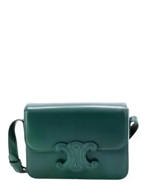 Celine Triomphe Leather Shoulder Bag - Green