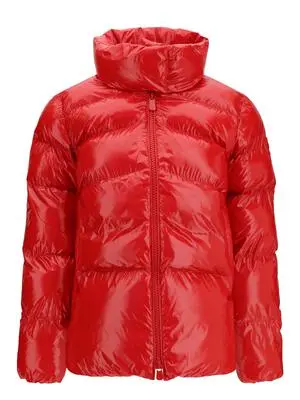 Pinko Quilted Down Jacket With High Collar - Red