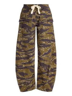 R13 R13 Reversible Drawstring Wide-Leg Pants Green