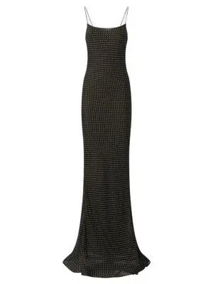 Andamane Spaghetti Strap Square Neck Mermaid Dress With Deep Scoop Back - Nero