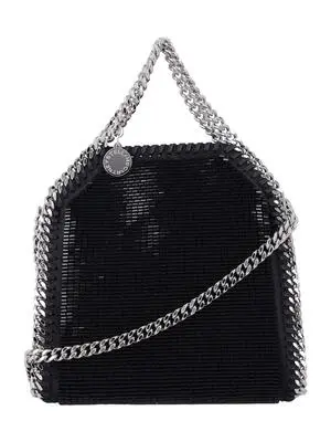 Stella McCartney STELLA MCCARTNEY Falabella Mini Tote Handbag With Silver Diamond-Cut Chain Nero