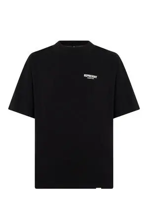 REPRESENT Mini Embroidered Logo Crew Neck Short-sleeve T-shirt - Black