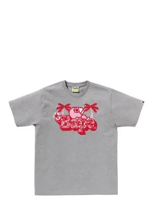 A BATHING APE Palm Resort Camo Milo On T-shirt - Grey