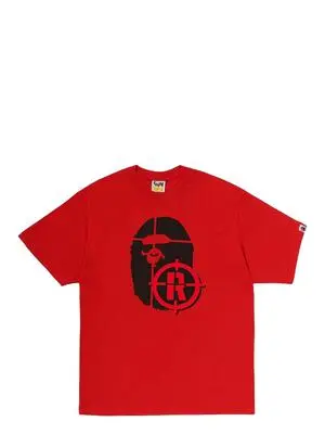 A BATHING APE A Bathing Ape Hunting Ape Head T-shirt 'red' Red