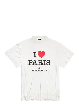 Balenciaga Oversized I Love Paris T-shirt - White