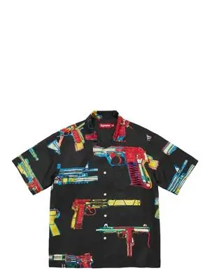 Supreme Ss26 Guns Silk S/s Shirt - Black