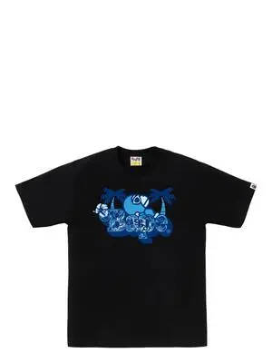 A BATHING APE Palm Resort Camo Milo On T-shirt - Black